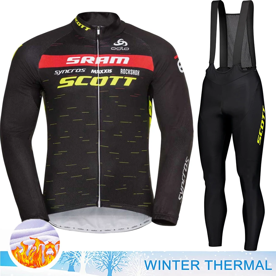 Scott-Radsport-Mann-Herren-bekleidung-f-r-Fahrrad-Trikot-Winter-Thermo-Fleece-L-tzchen-Uniform ...