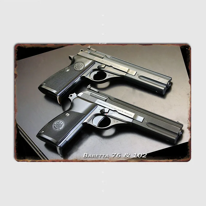 Gun-Handgun-Pistol-Metal-Plaque-Poster-Club-Home-Valines-Pistols-Cave ...