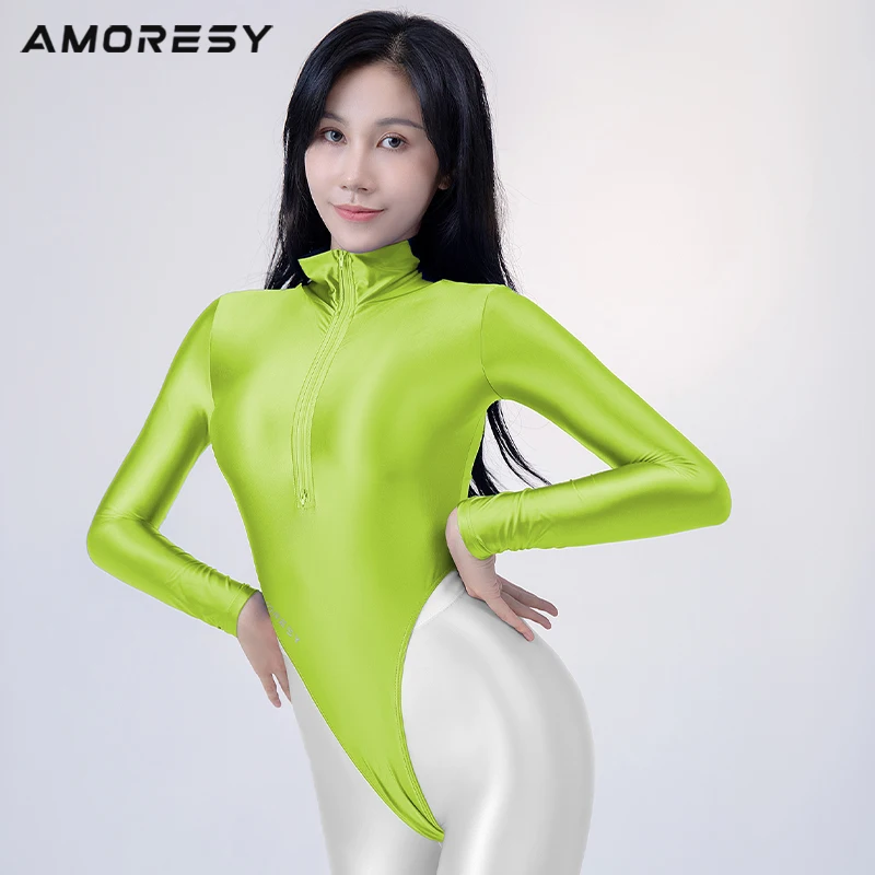 AMORESY-Solara-Collection-Skinny-Long-Sleeve-Solid-Color-Spandex-Ultra ...
