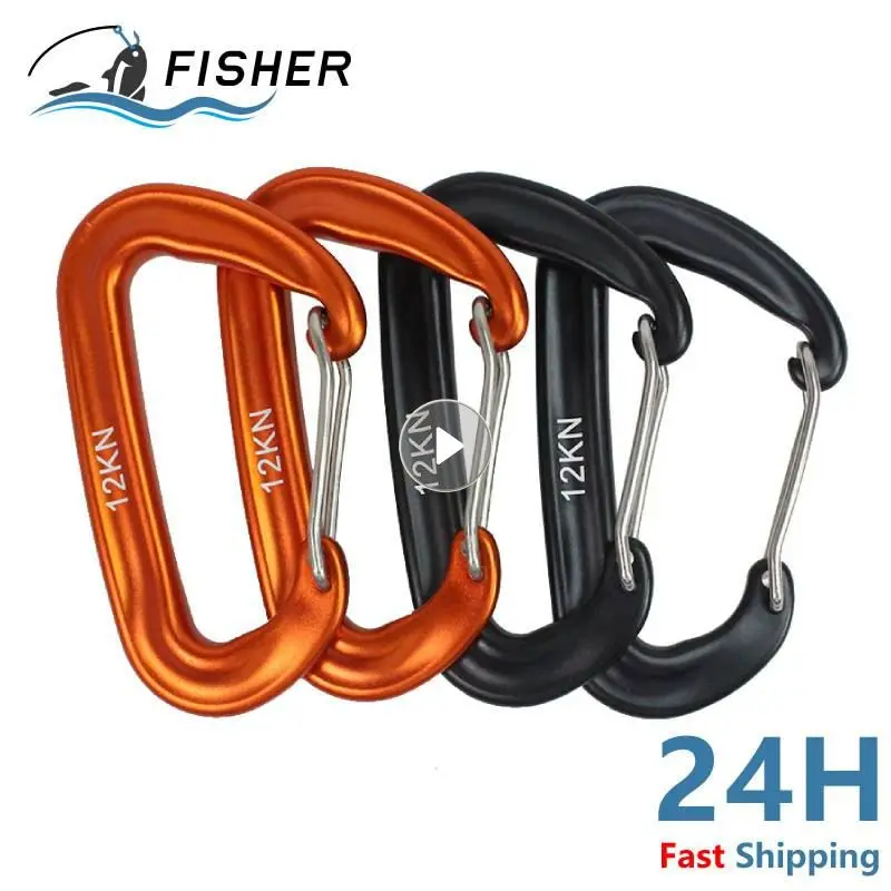 12KN-Professional-Safety-Carabiner-D-Shape-Key-Hooks-Aluminum-Climbing ...