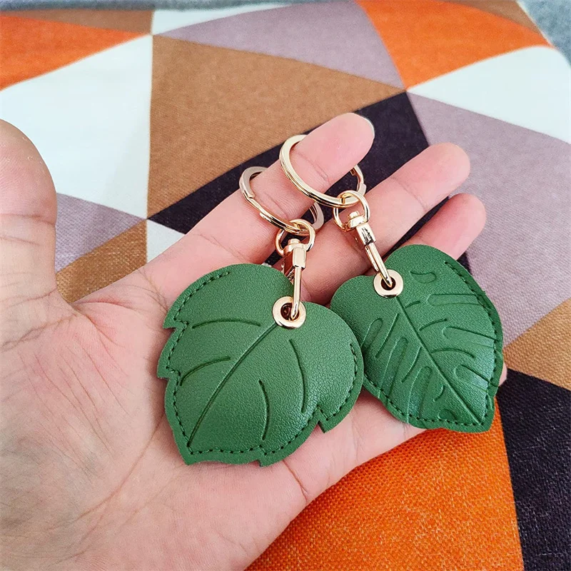 For Airtag Fruit Leather GPS Protective Case With Keychain For Apple ...