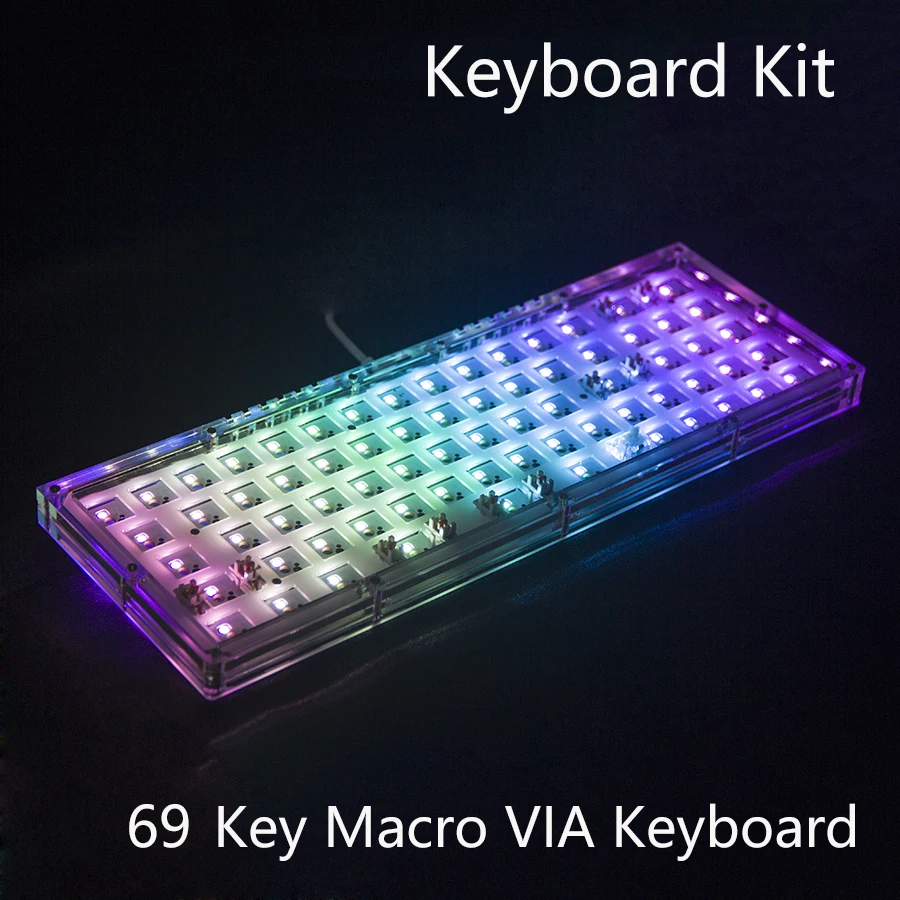 69-Key-Macro-Keyboard-Acrylic-Transparent-DIY-Kit-RGB-Hot-swap ...
