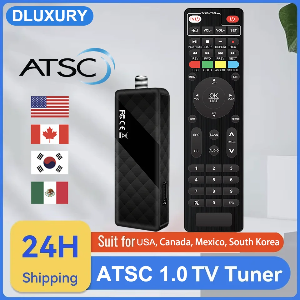 DLUXURY ATSC Mini Digital TV Converter Box HD FTA ATSC Tuner TV Stick ...