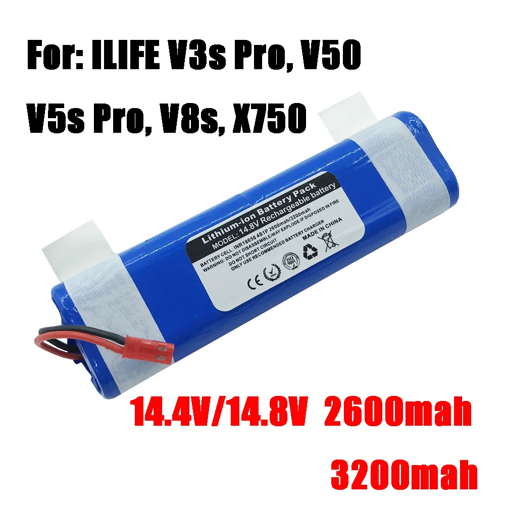 14-4V-2600mah-3200Mah-3500mah-18650-Lithium-Battery-For-ILIFE-V3s-Pro ...