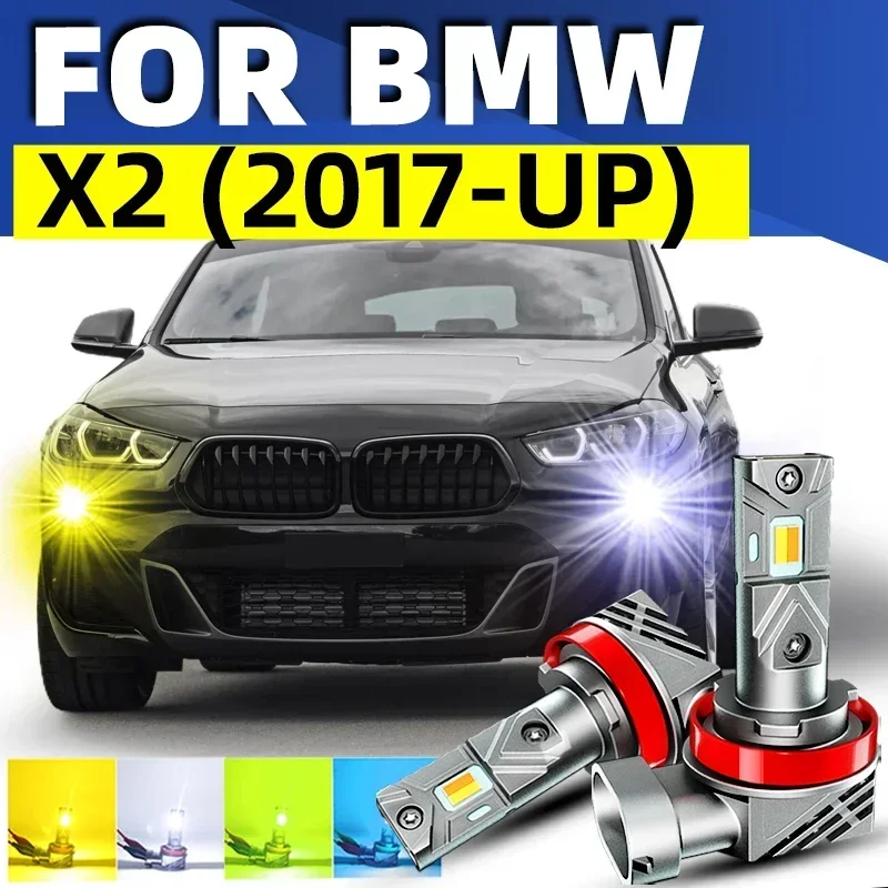 2x Car LED Front Fog Lights Bulbs Dual Colors Switchback White Yellow ...