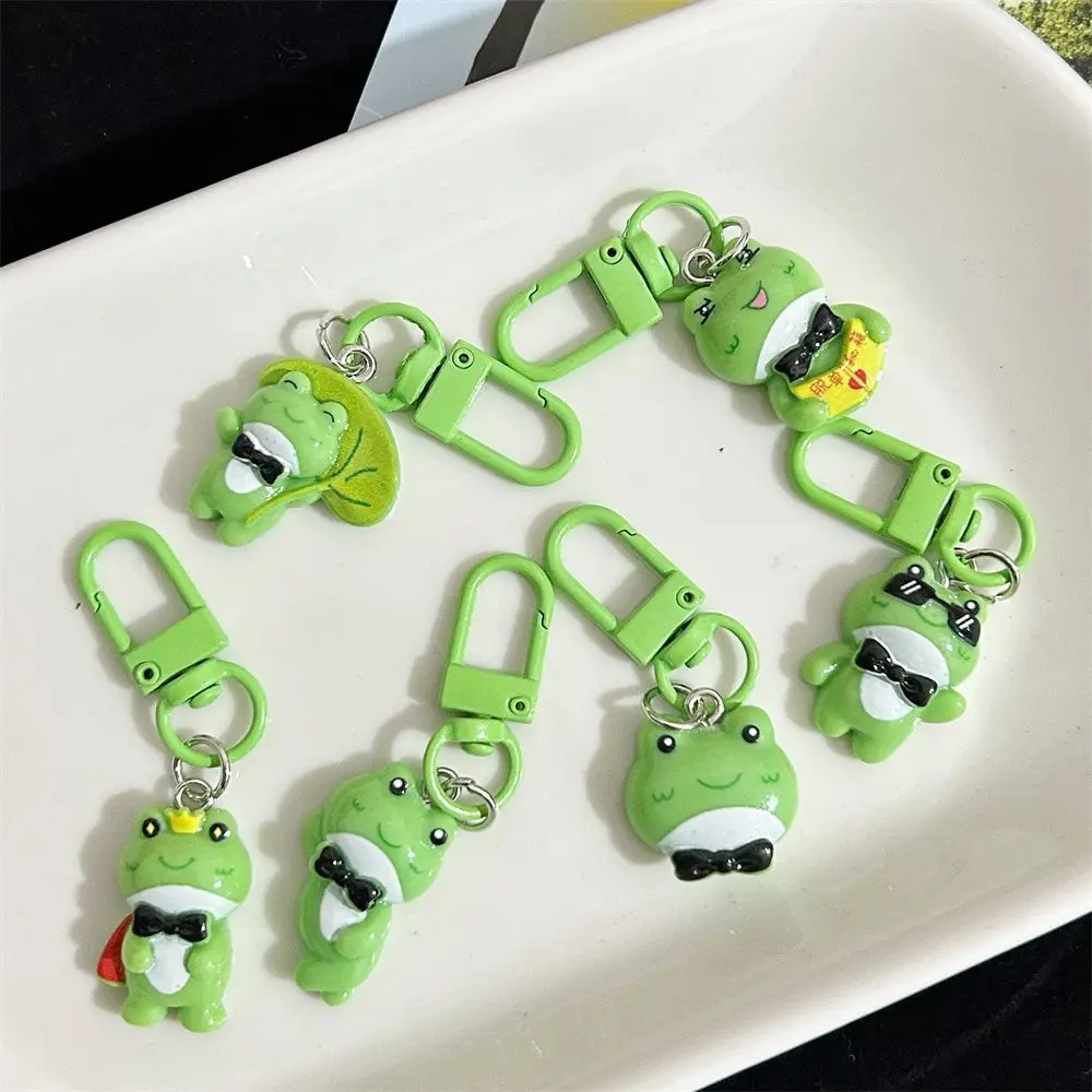 Cute Cartoon Green Frog Keychain Lovely Animal Keyring Handbag Pendant ...