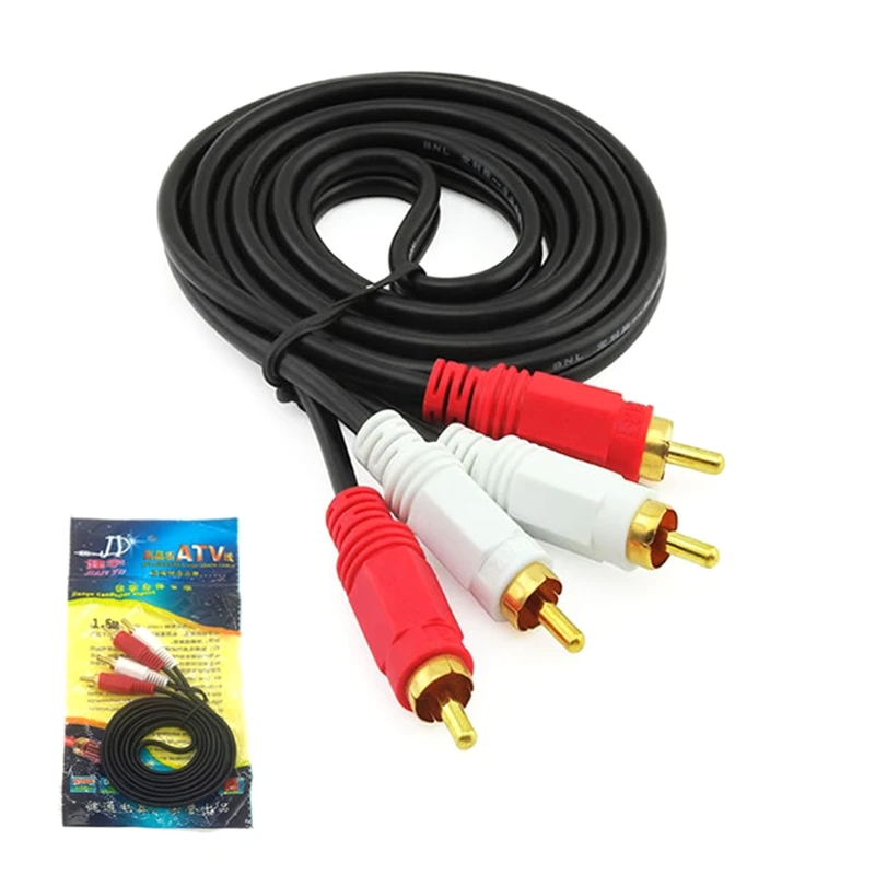 1.5m/3m/5m 2RCA Male to 2RCA Male Jack Stereo AUX RCA Cable for Laptop ...