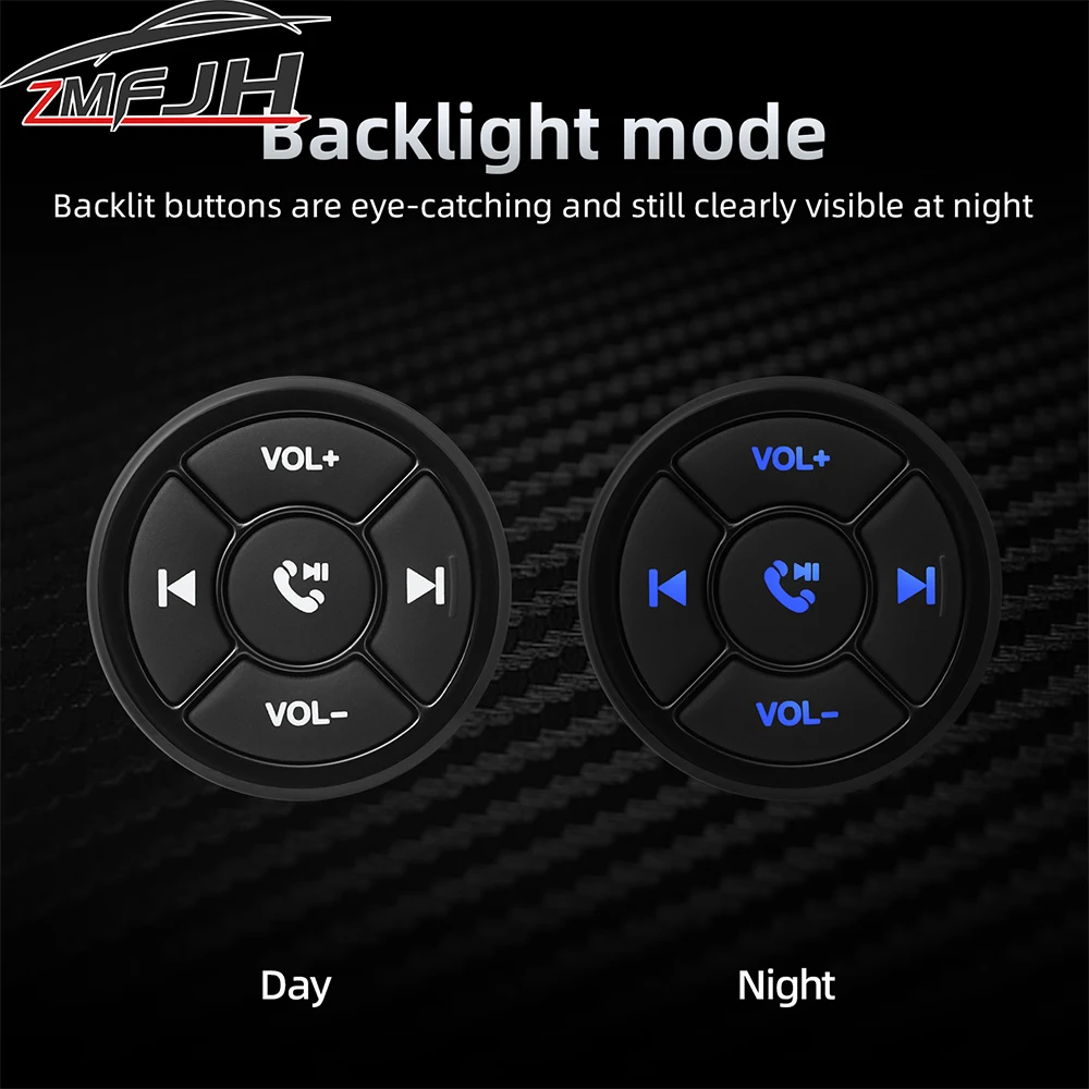 5 Keys Wireless Steering Wheel Control Button Music Play Remote ...