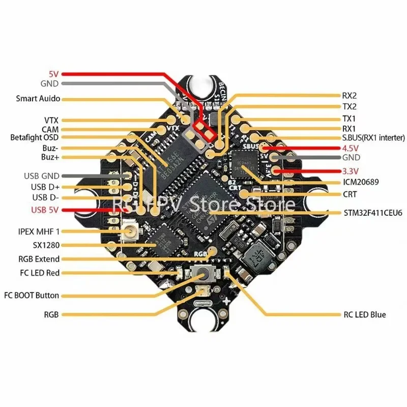 DarwinFPV Betaflight F4 15A OSD BEC BL_S 4In1 ESC ExpressLRS ELRS 2 ...