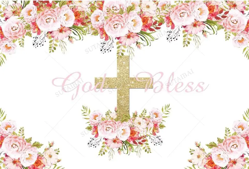 Pink Communion Cross Clip Art