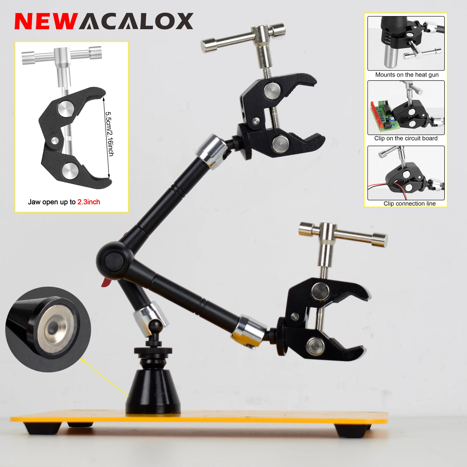 NEWACALOX-Magnetic-Helping-Hands-Soldering-Third-Hand-PCB-Circuit-Board ...