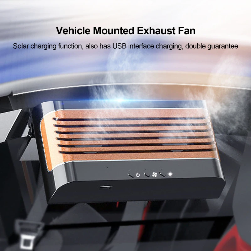 Goramsay-Solar-Car-Cooler-Front-Rear-Window-Radiator-Fan-Vents-Exhaust ...