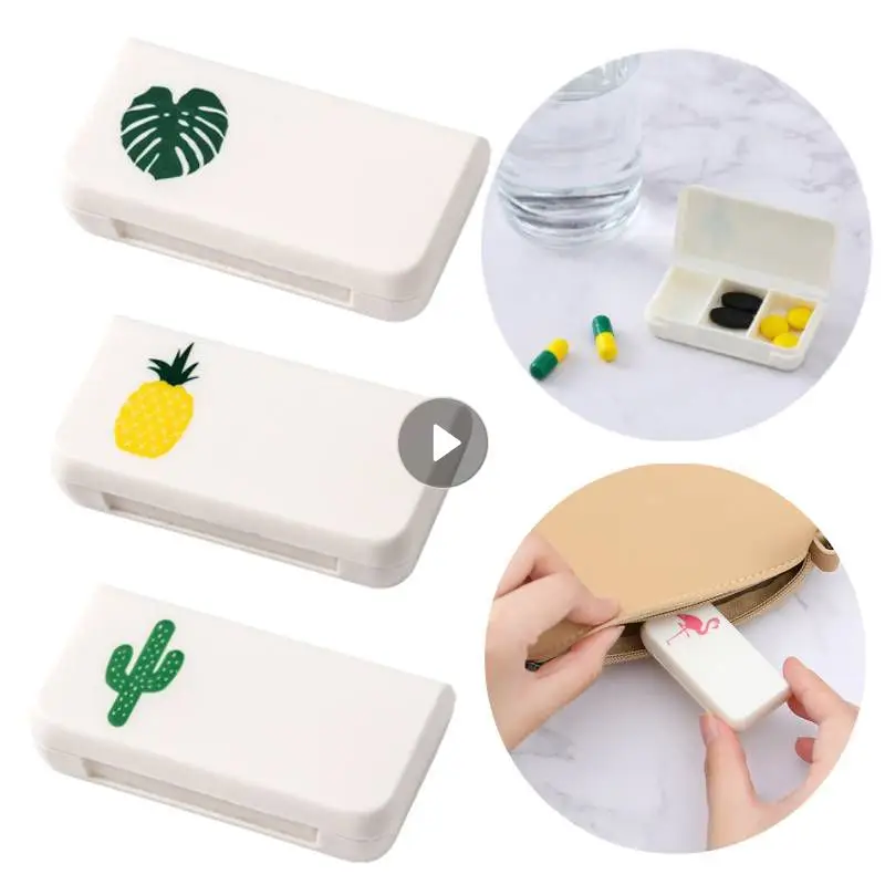Mini Pill Box 3 Grids Medicine Boxes Portable Small Drugs Tablet ...