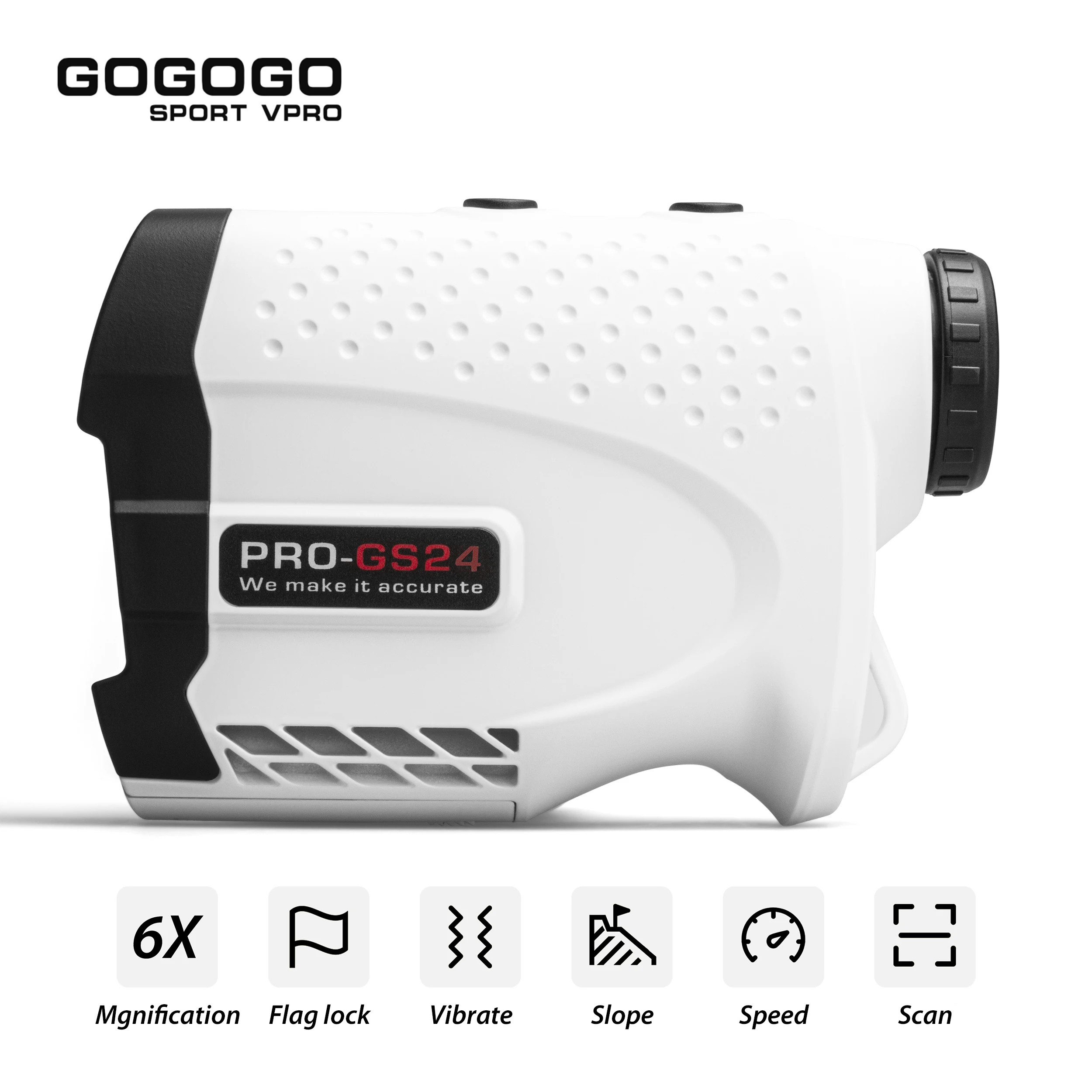 Gogogo Sport Vpro Laser Rangefinder Golf 600m Range Finder for Hunting 6X Telescope With Flag ...