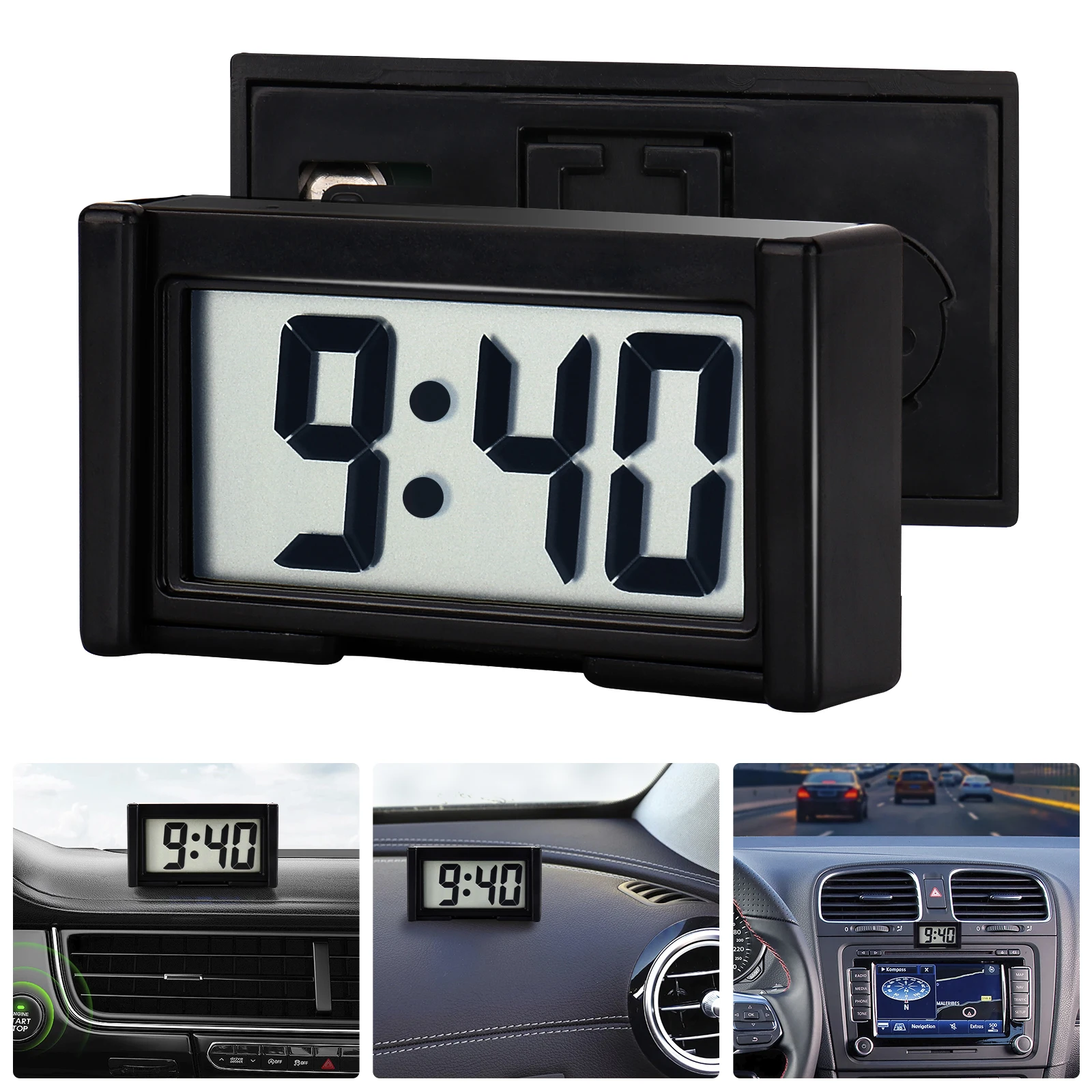 Mini Car Clock Auto Car Truck Dashboard Time Self-Adhesive Bracket ...