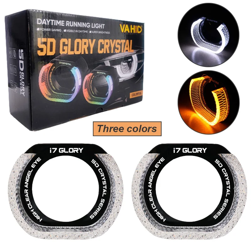 2PCS-3inch-DRL-LED-Angel-Eyes-Kit-Daytime-Running-Lights-Turn-Signal ...