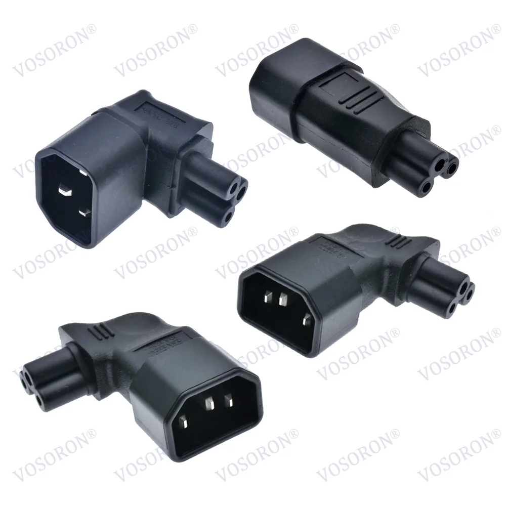 IEC320 C5 Power Converter, IEC C14 Male Plug to C5 Up/Left/Right ...