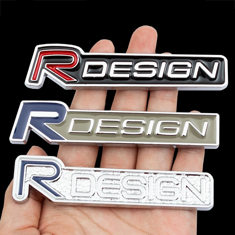 3D Chrome Metal Car R Design Letter Logo Rear Trunk Badge Emblem ...