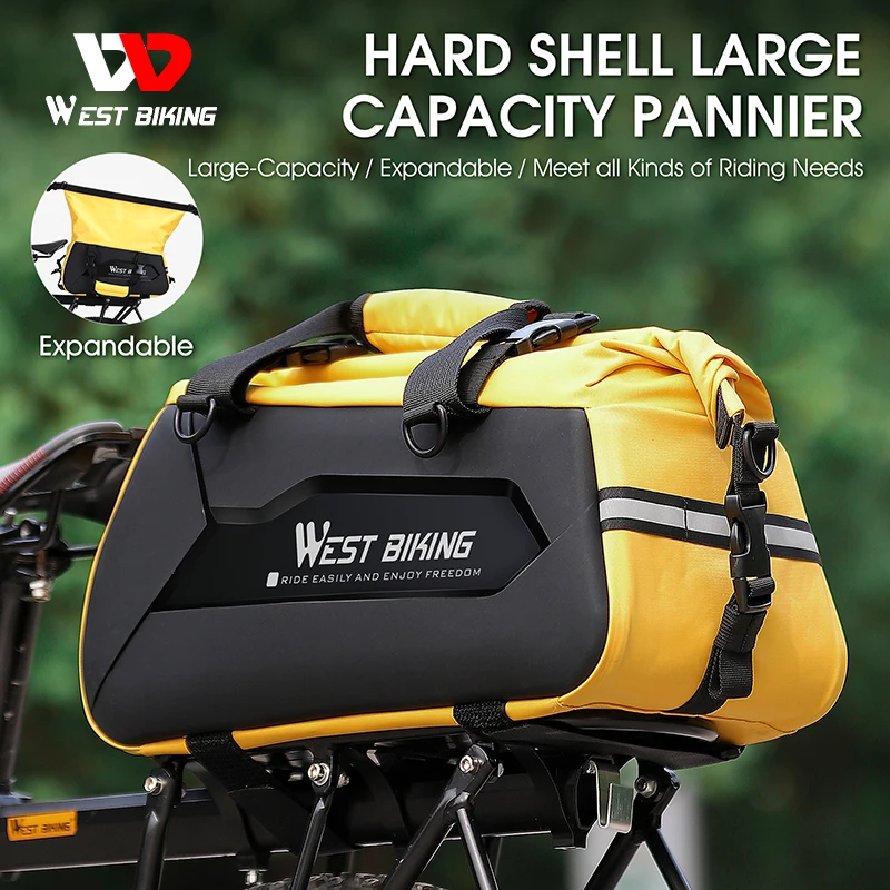 WEST-BIKING-13-25L-Expandable-Bike-Trunk-Bag-MTB-Hard-Shell-Bicycle ...