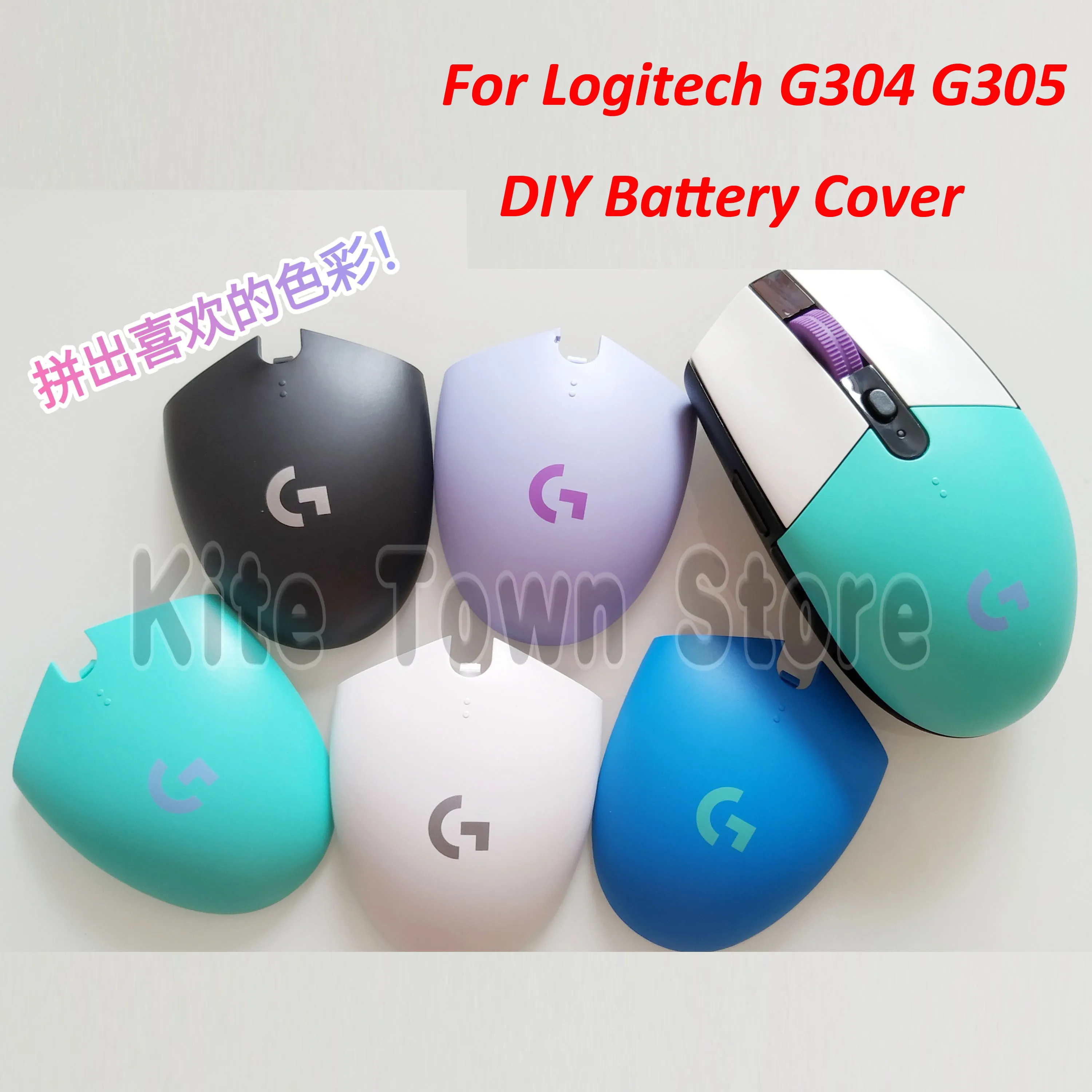4 Colors DIY Mouse Shell Case Battery Cover Roller Back Cover Button Key Cover for Logitech G304 ...