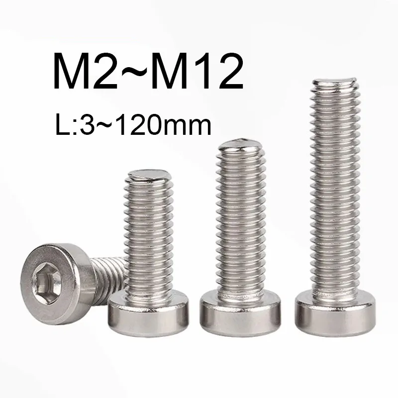 1-50PCS-304-Stainless-Steel-Hexagon-Socket-Ultra-Thin-Flat-Head-Screw ...