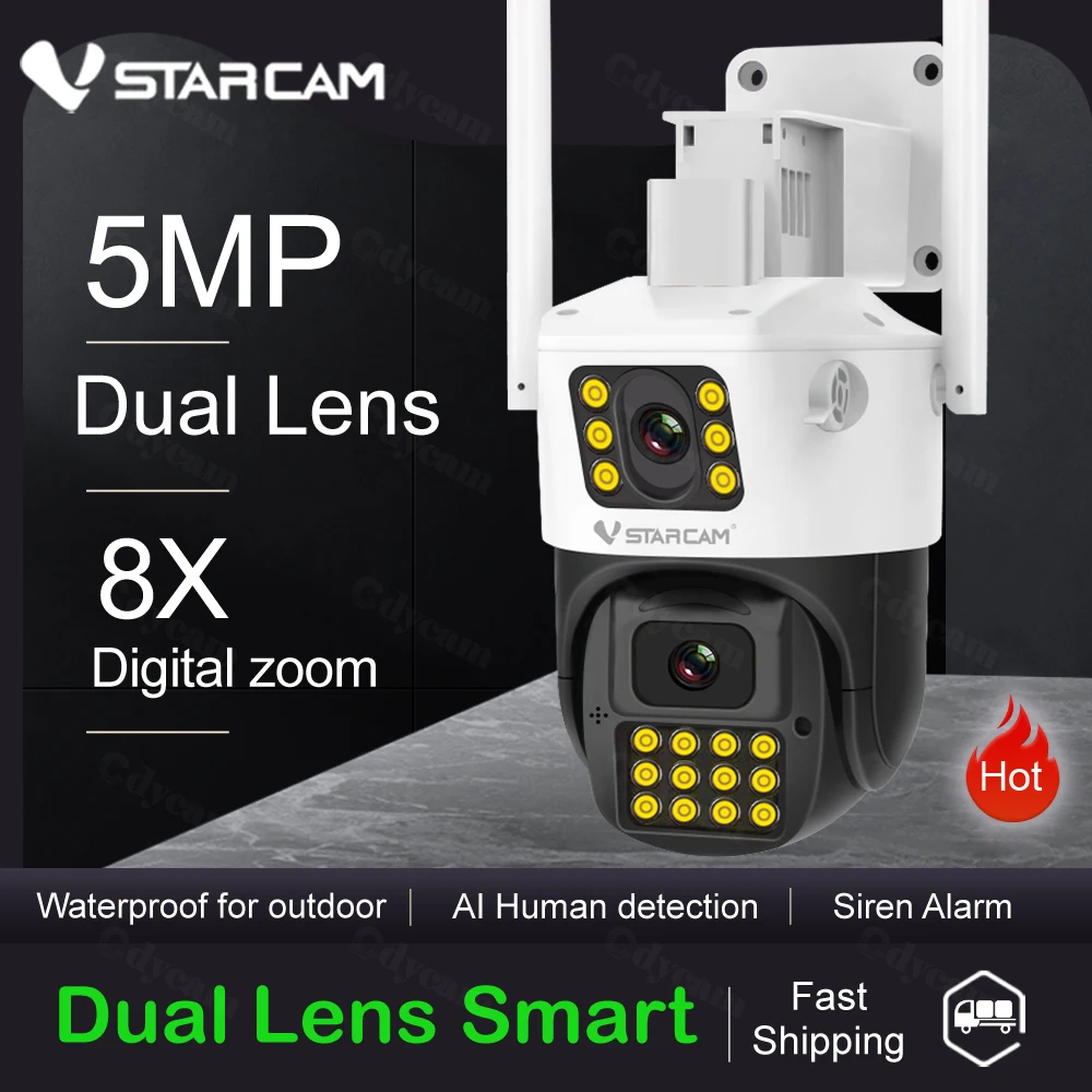Vstarcam-C-mera-PTZ-Externa-de-Lente-Dupla-5MP-IP-WiFi-Imperme-vel-Tela ...