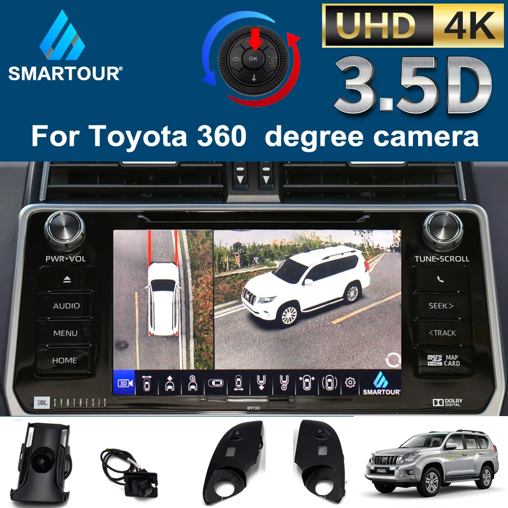 SMARTOUR 360 Degree Car Camera 1080P 3.5D Surround View 4K UHD DVR Bird ...