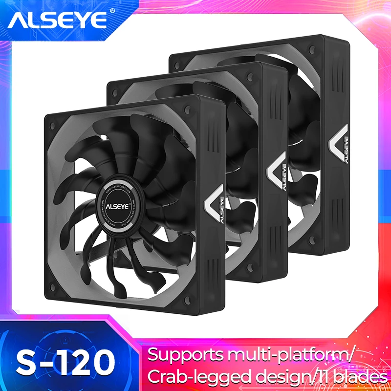 ALSEYE Cooler PC Fan 3Pin 12V 120mm Fan Cooling (3pieces/lot) 1200RPM ...