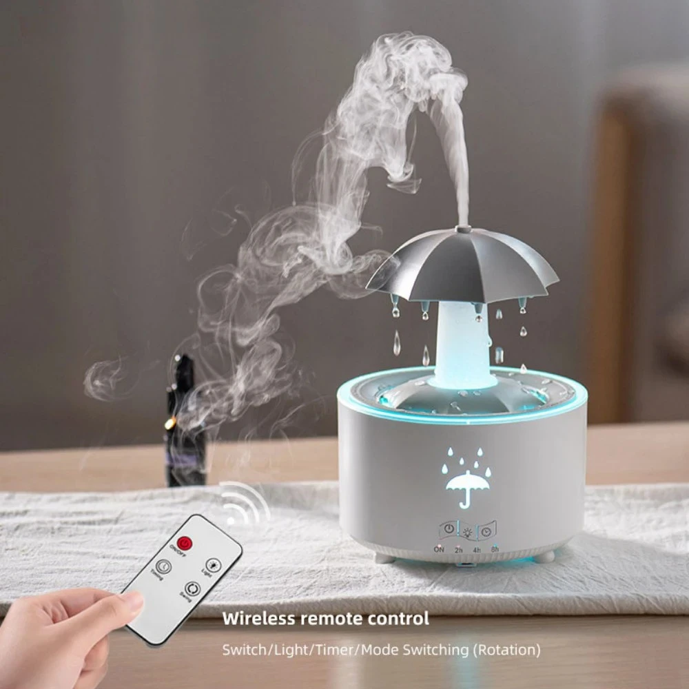 Rotating Umbrella Water Drop Air Humidifier with Colourful Night Lights ...