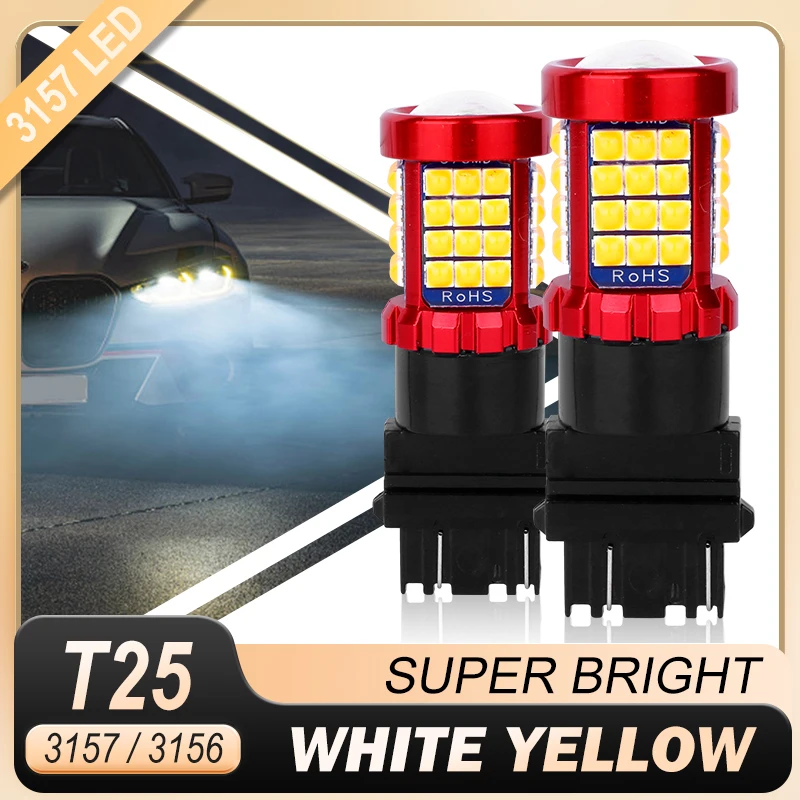 2pcs-T25-3157-3156-P27-7W-LED-Car-Brake-Lights-with-Lens-Auto-Backup ...