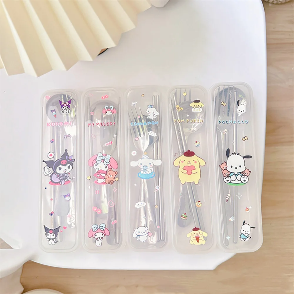 Sanrio-Tableware-Set-Spoon-Fork-Chopstick-Cutlery-Sets-Kawaii-Anime ...