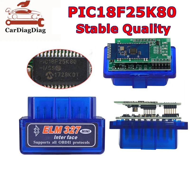 ELM327 V1.5 PIC18F25K80 Chip 2Layer PCB Firmware V1.5 ELM 327 Better Than V2.1 Scanner Car OBD2 ...