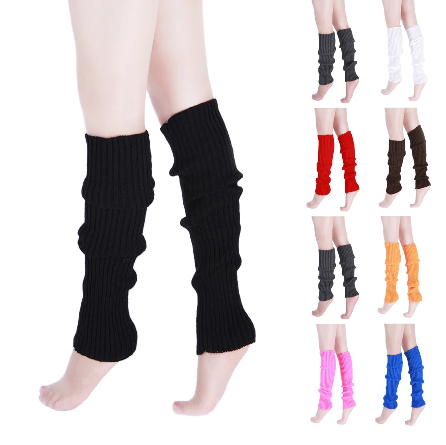 Women-Candy-Color-Knitted-Leg-Cover-Cute-JK-Girl-Pile-up-Socks-Leggings ...