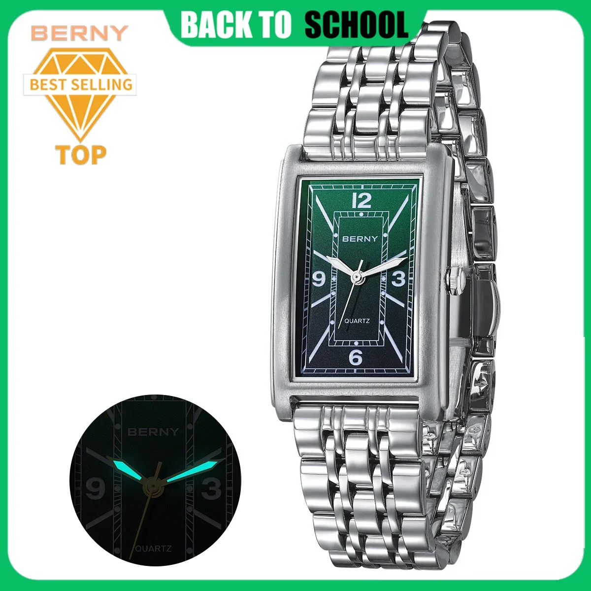 BERNY-Rectangular-Luxury-Watch-for-Men-Square-Men-Wristwatch-Luminous ...