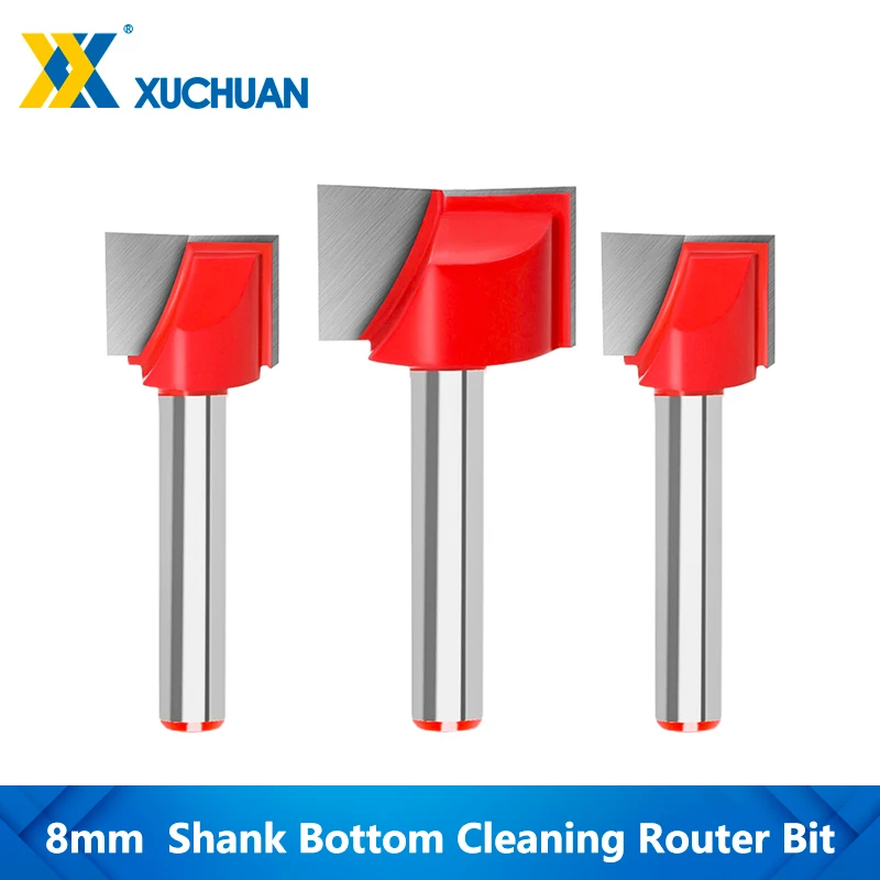 1pc 8mm Shank 18/20/22/25/30/32mm Bottom Cleaning Router Bit Carbide ...