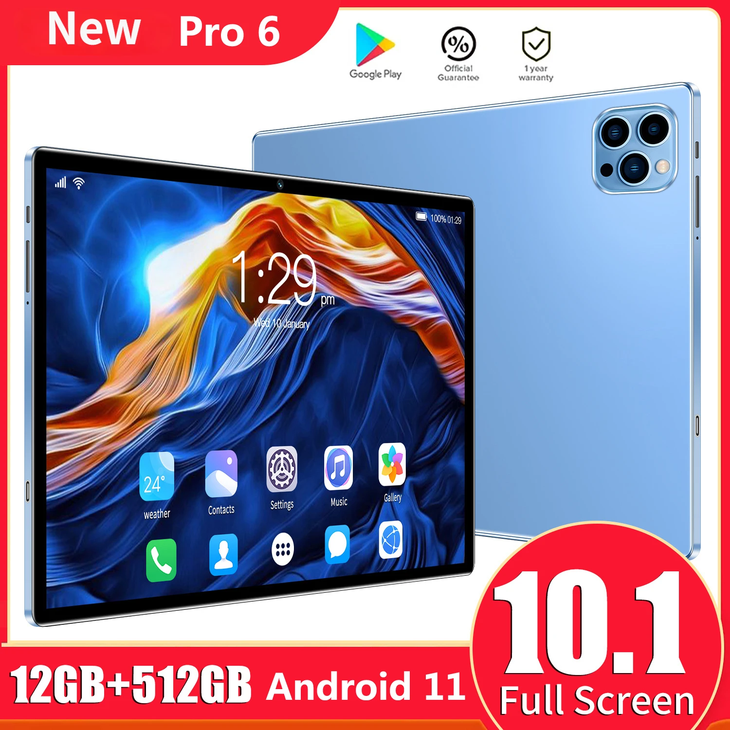 2023-New-Global-Version-Original-Android-11-0-12G-512GB-Tablets-10-1 ...