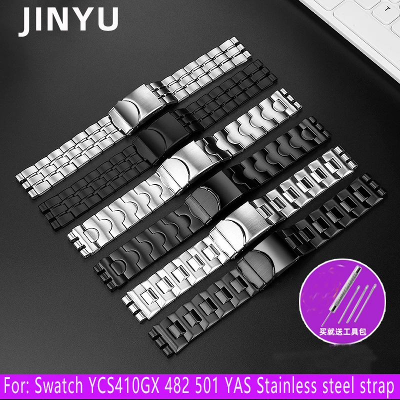 Stainless Steel Watchband Watch Strap For Swatch YCS410GX 482 501 YAS ...