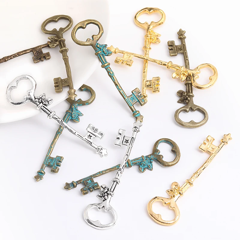 Vintage-6-pcs-key-charms-metal-tiny-flower-Pendants-fit-DIY-bracelet ...