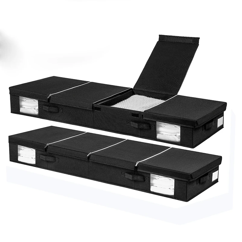 Underbed Clothes Storage Box Flip Lid Large Capacity Blanket Toy ...