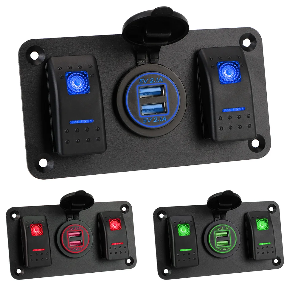 Circuit-Control-Socket-Switch-Dual-Porta-USB-para-carro-Navio-marinho ...