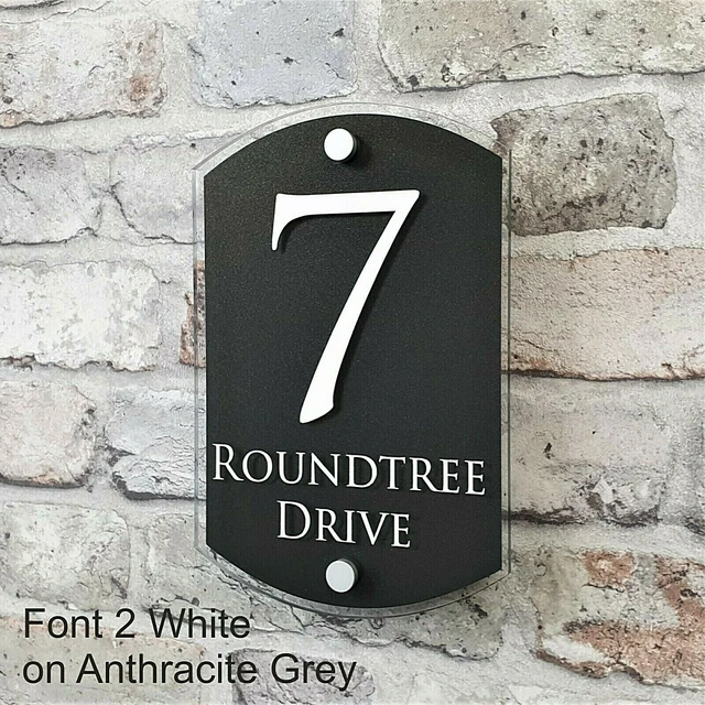house number plate with name