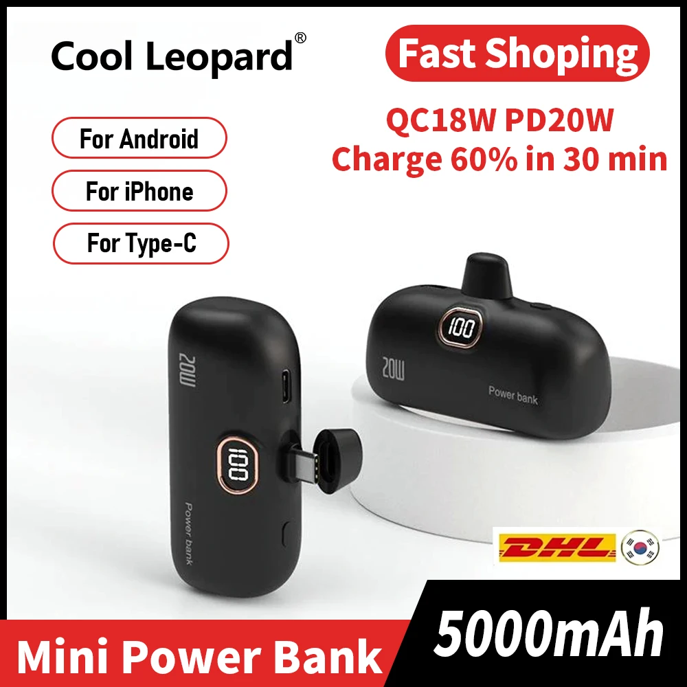 Mini-Power-Bank-5000mAh-Fast-Charge-Built-in-Cable-Emergency-Start ...