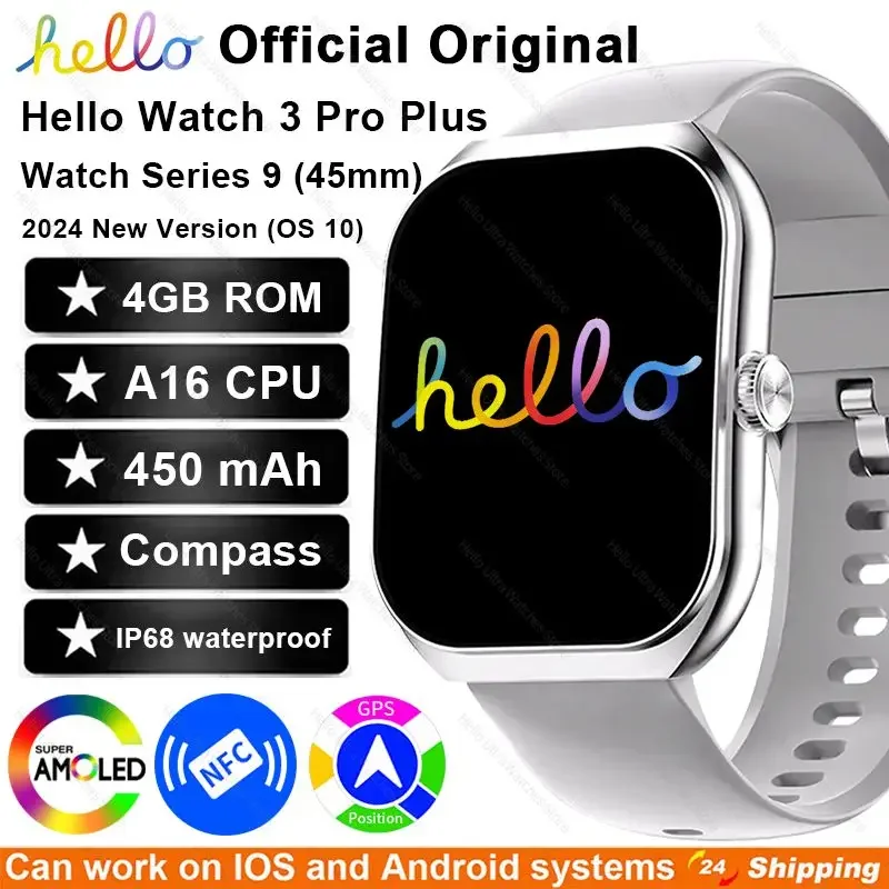 Smart Watch Series 9 45mm AMOLED 4G ROM NFC / Smartwatch 2024 Men Women ...
