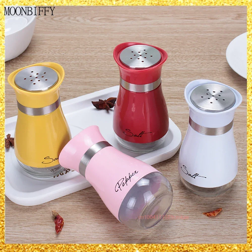 Stainless-Steel-Seasoning-Shaker-Salt-and-Pepper-Glass-Bottom-Spice ...