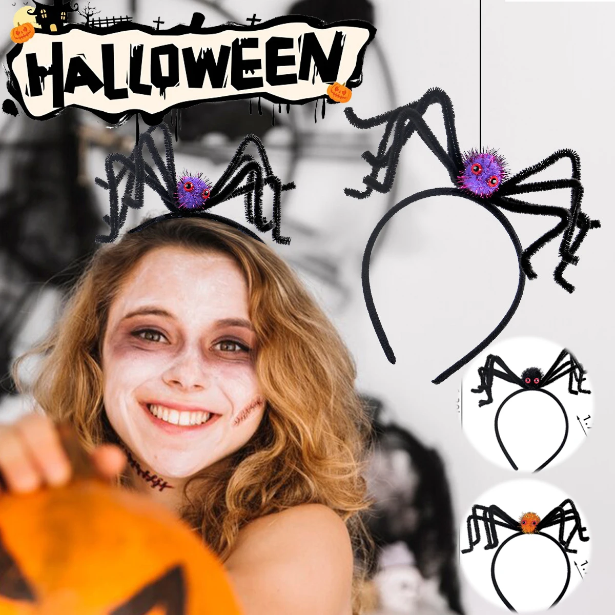 Halloween Spider Headband Spider Hair Band Headwear Spider Headdress Costume Accessories for ...