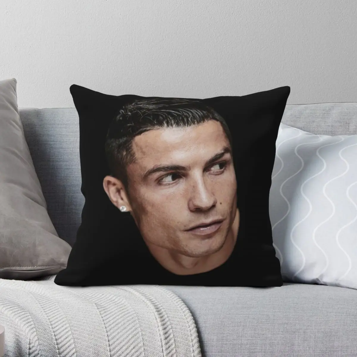 Christiano Ronaldo Pillowcase Polyester Linen Velvet Printed Zip Decor ...