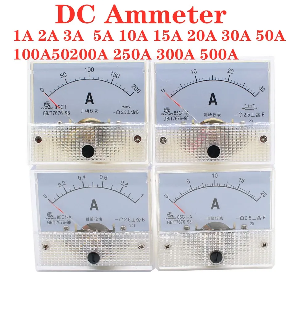 85C1-DC-Analog-Panel-Voltmeter-Ammeter-Amp-Volt-Meter-Gauge-1A-5A-10A ...