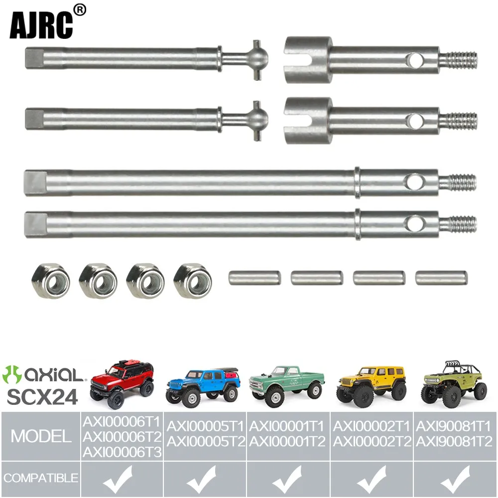 Metal-Stainless-Steel-Front-And-Rear-Axle-Cvd-Drive-Shaft-Kit-For-Axial ...