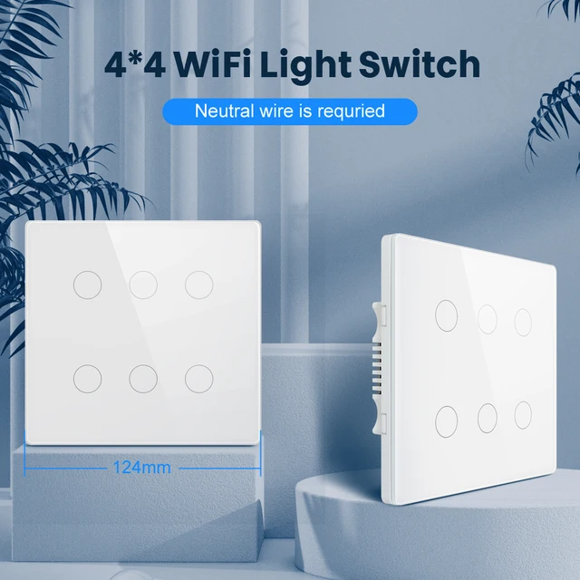 Touch-Sensor Smart Home Interruptor 4/6 Gang WiFi Light Switch ...