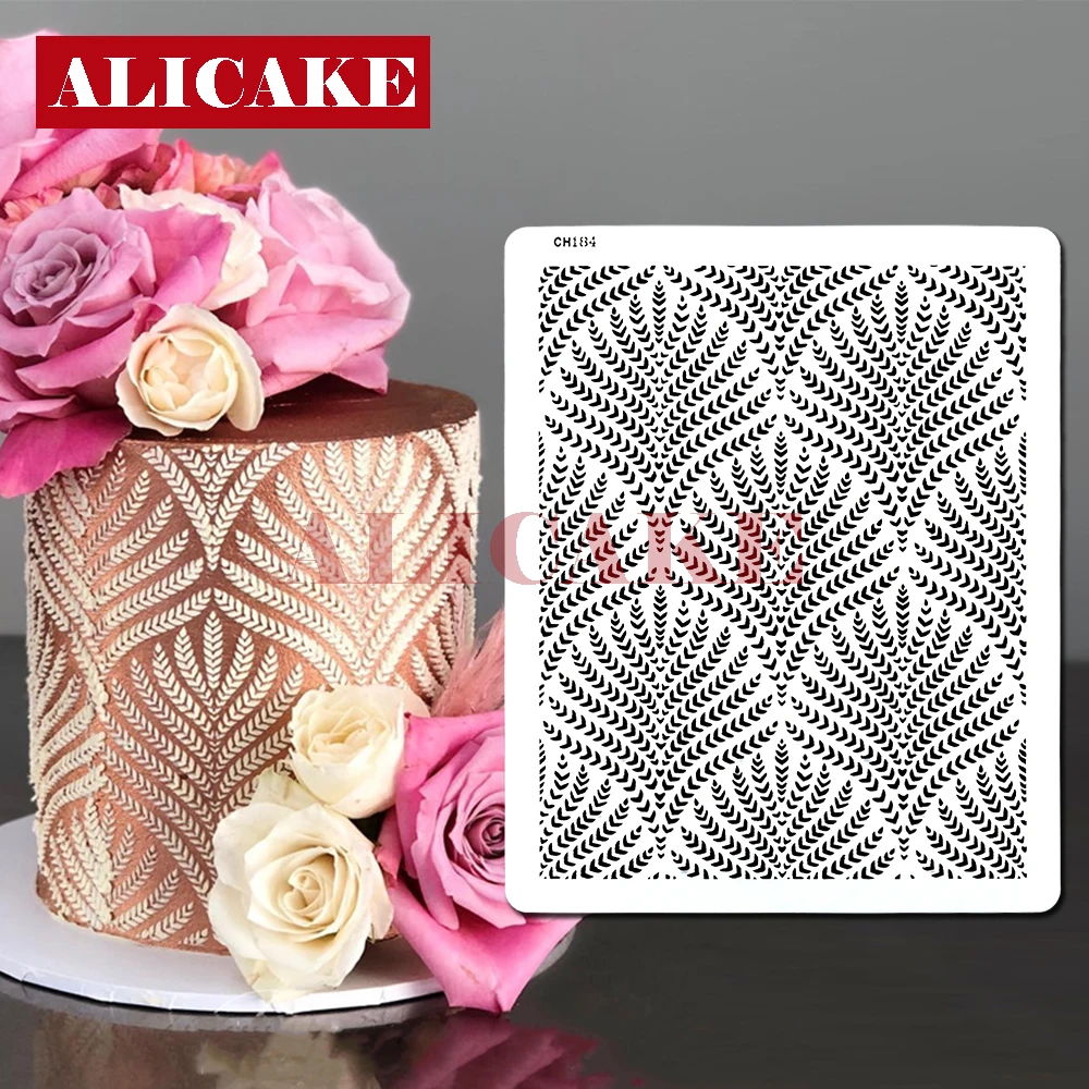 Cake Stencils Feather Shape Pattern Wedding Cake Decorating Fondant ...